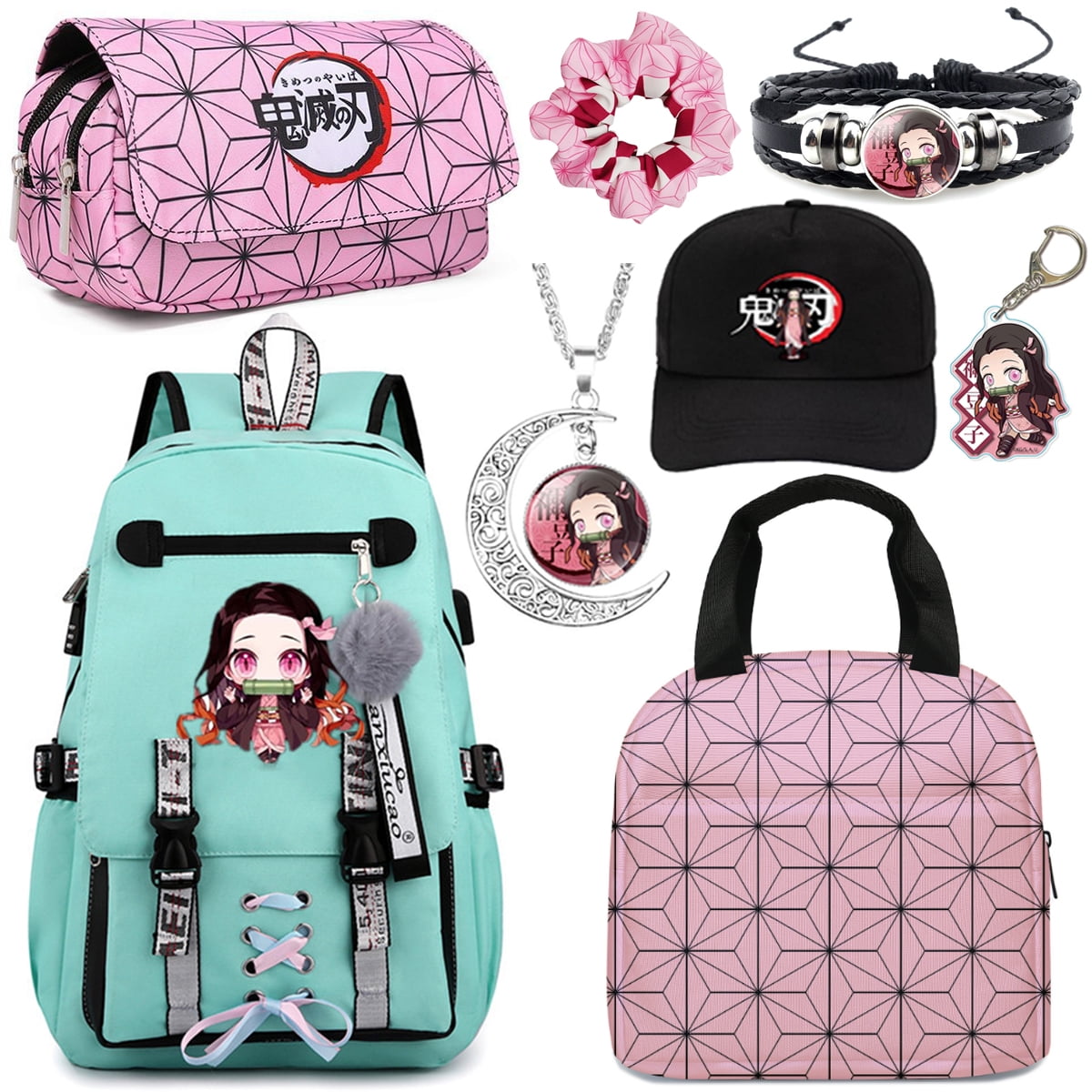 8pcs/set Rucksack Demon Slayer Nezuko School Backpacks - Walmart.com