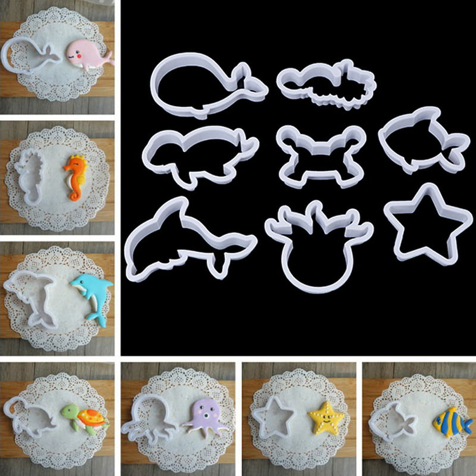 8pcs/set Sea Creatures Cookie Cutter Whale Dolphin Fondant Tool Biscuit ...