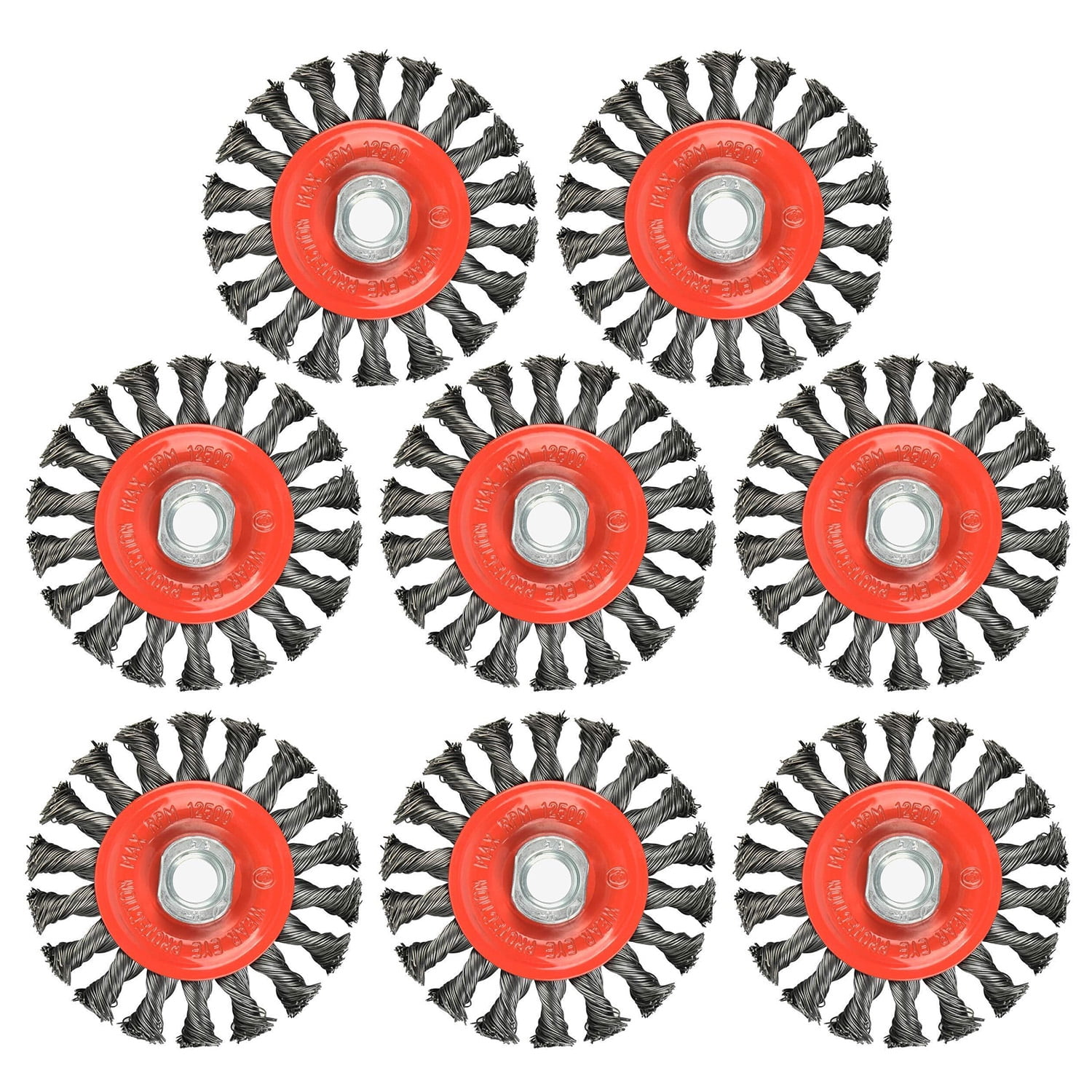8piece 4 Inch Twist Knotted Wire Wheel Brush, Twist Wire Wheel for ...