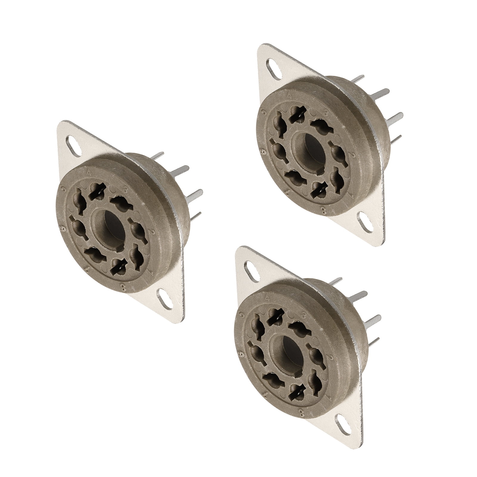 8pin PCB Tube Socket Ceramics, Vacuum Tube Protect Tube Socket Brown for 12AX7, 12AU7 Tube Pack ...