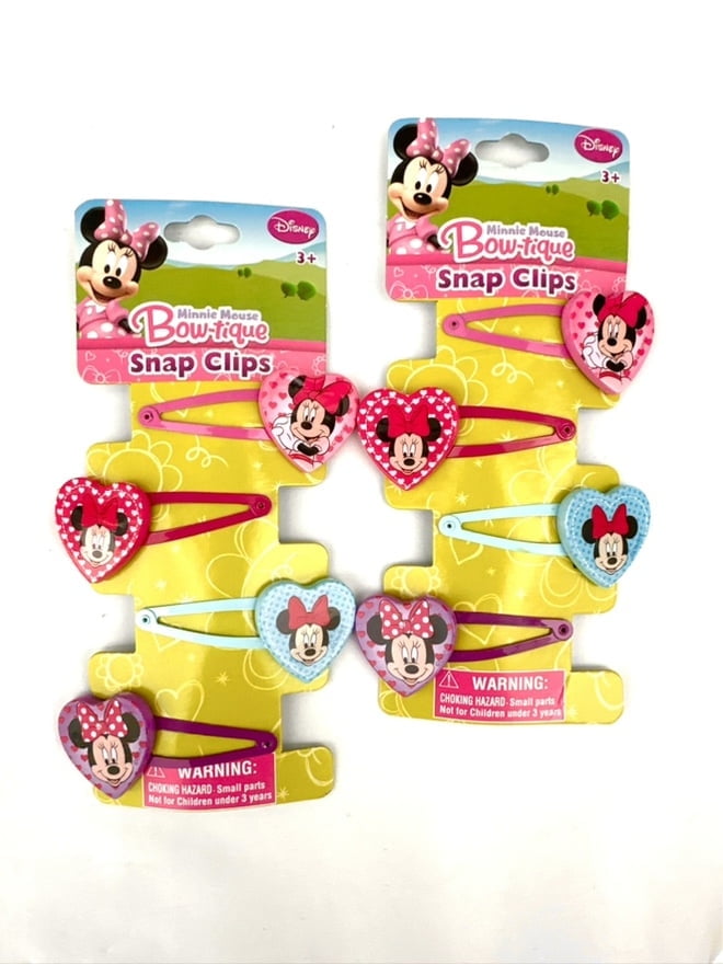 8pk Disney Minnie Mouse Snap Clips Bowtique Hair Accessories - Walmart.com