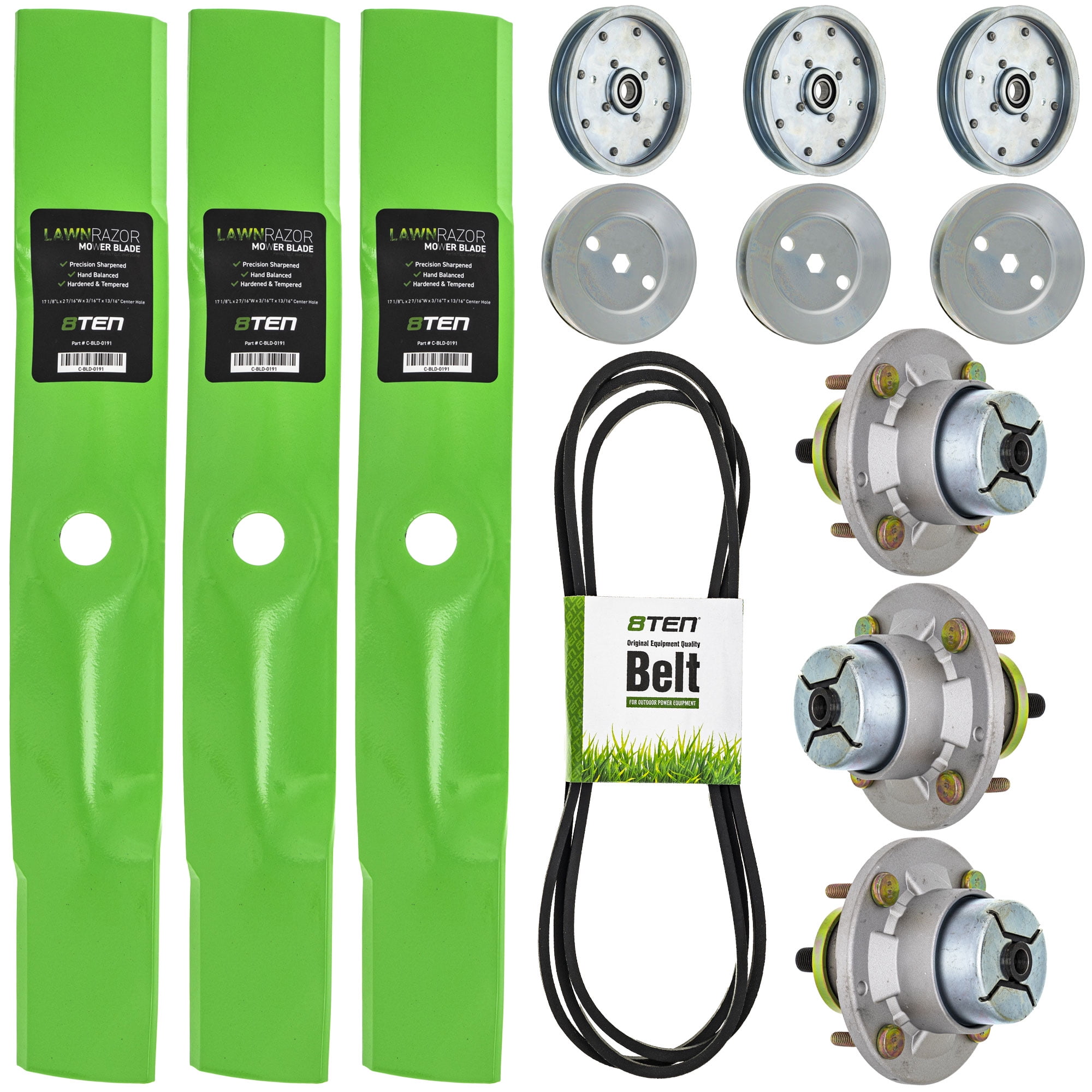 8ten Blade Spindle Belt Idler Kit for John Deere Ztrak Z330R 48-inch ...