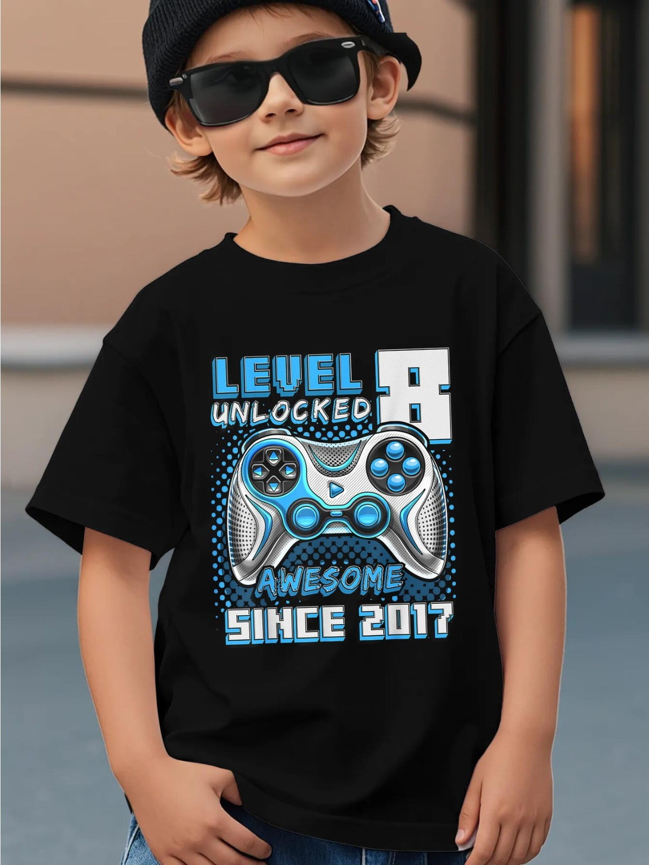 8th Birthday Boy Level 8 Gamer 8 Year Video Game Party T-Shirt Kid T shirt, 180G - Walmart.com