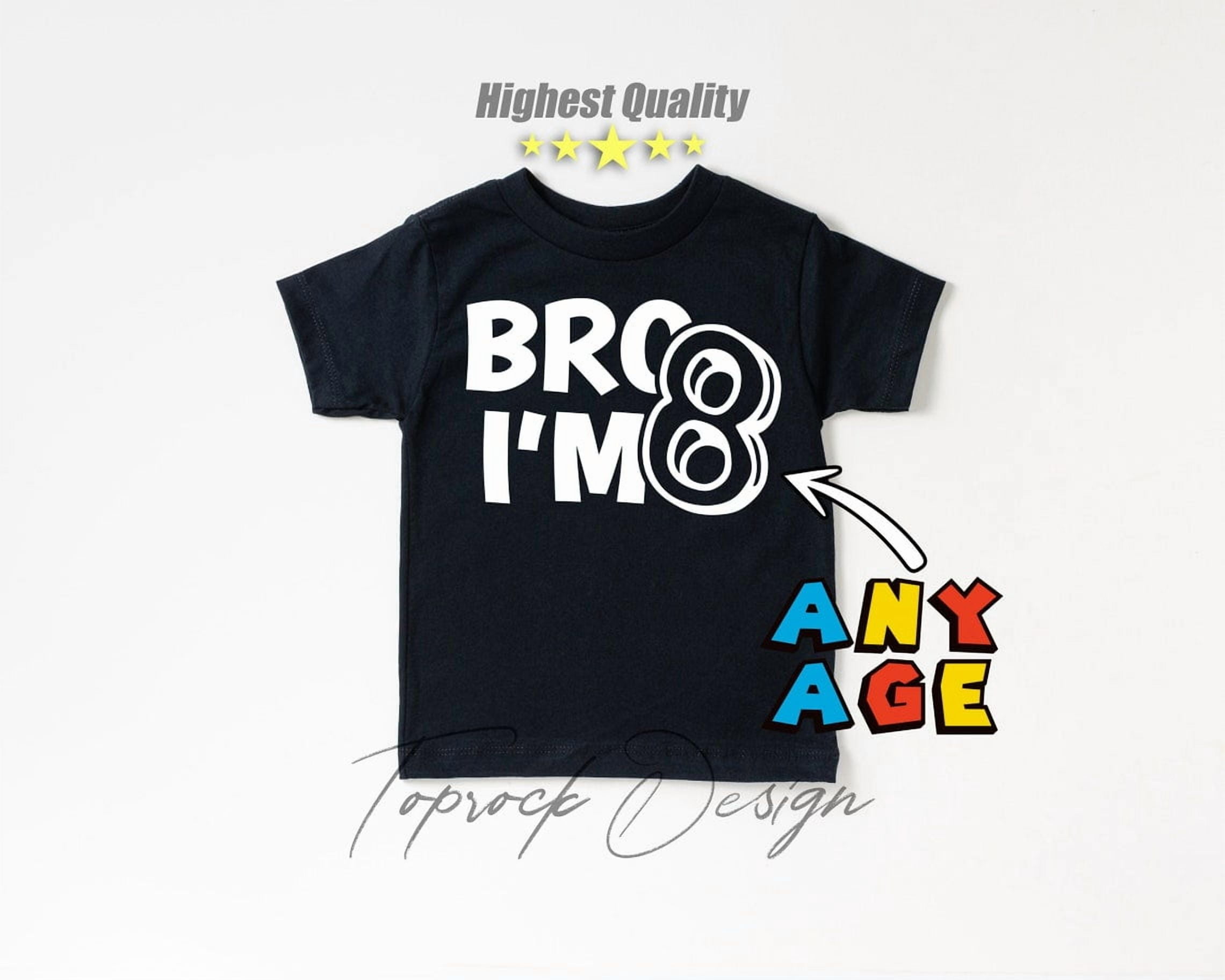 8th Birthday, Bro I'm 8 Shirt, Birthday Boy T-Shirt, Eight Years Old ...