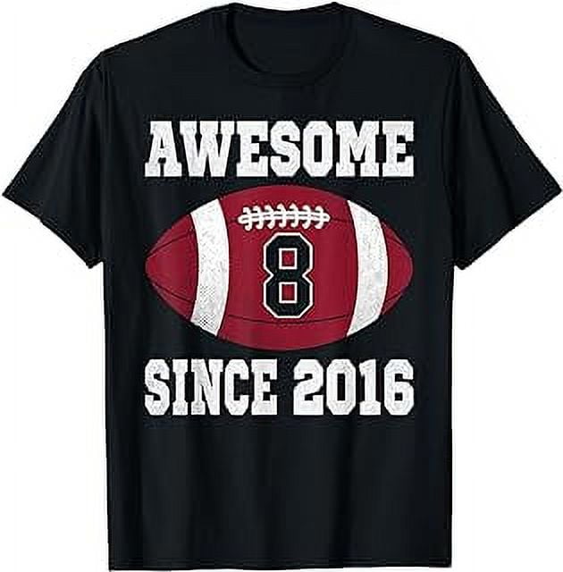 8th Birthday Football Player 8 Years Old Vintage Sports T-Shirt ...