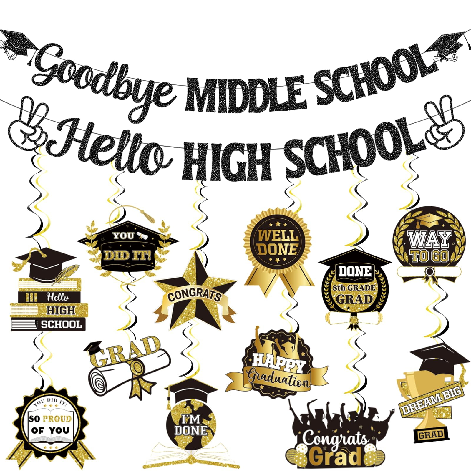8th Grade Graduation Banner STF9 8th Grade Graduation Decorations Bye ...