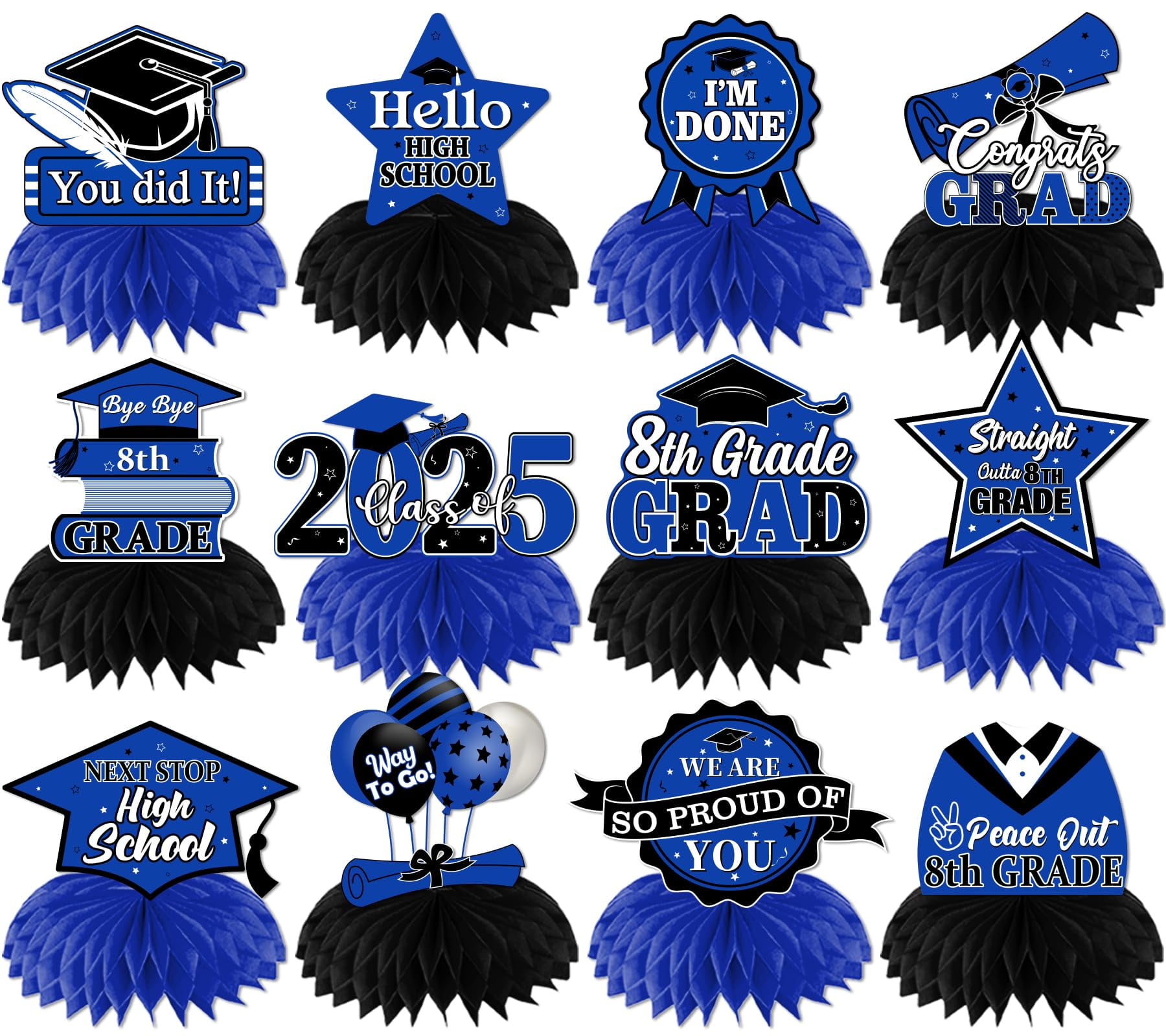 8th Grade Graduation Decorations 2025, 12Pcs Class of Graduation ...