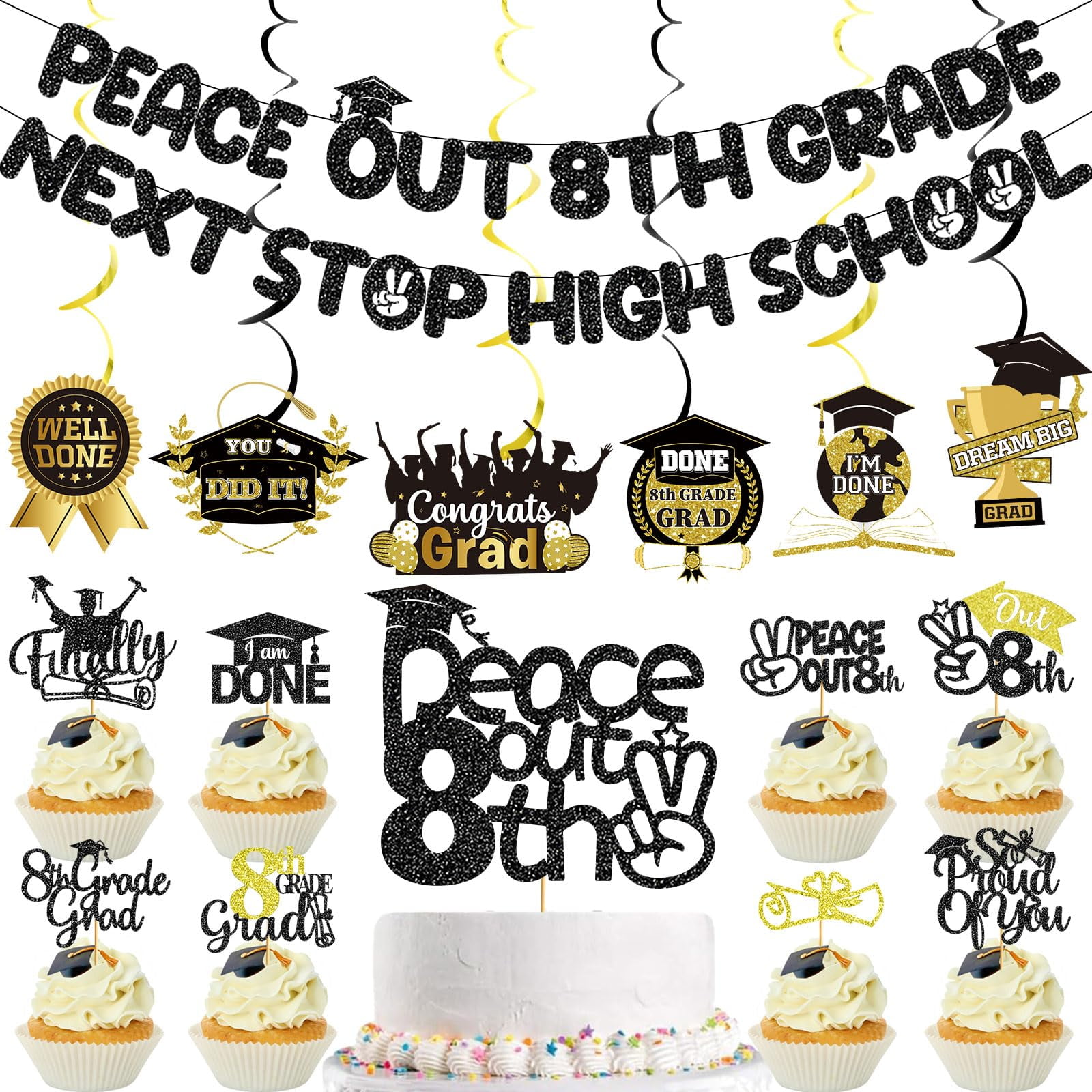 8th Grade GraduationTRDN Banner 8th Grade Graduation Decorations 8th ...