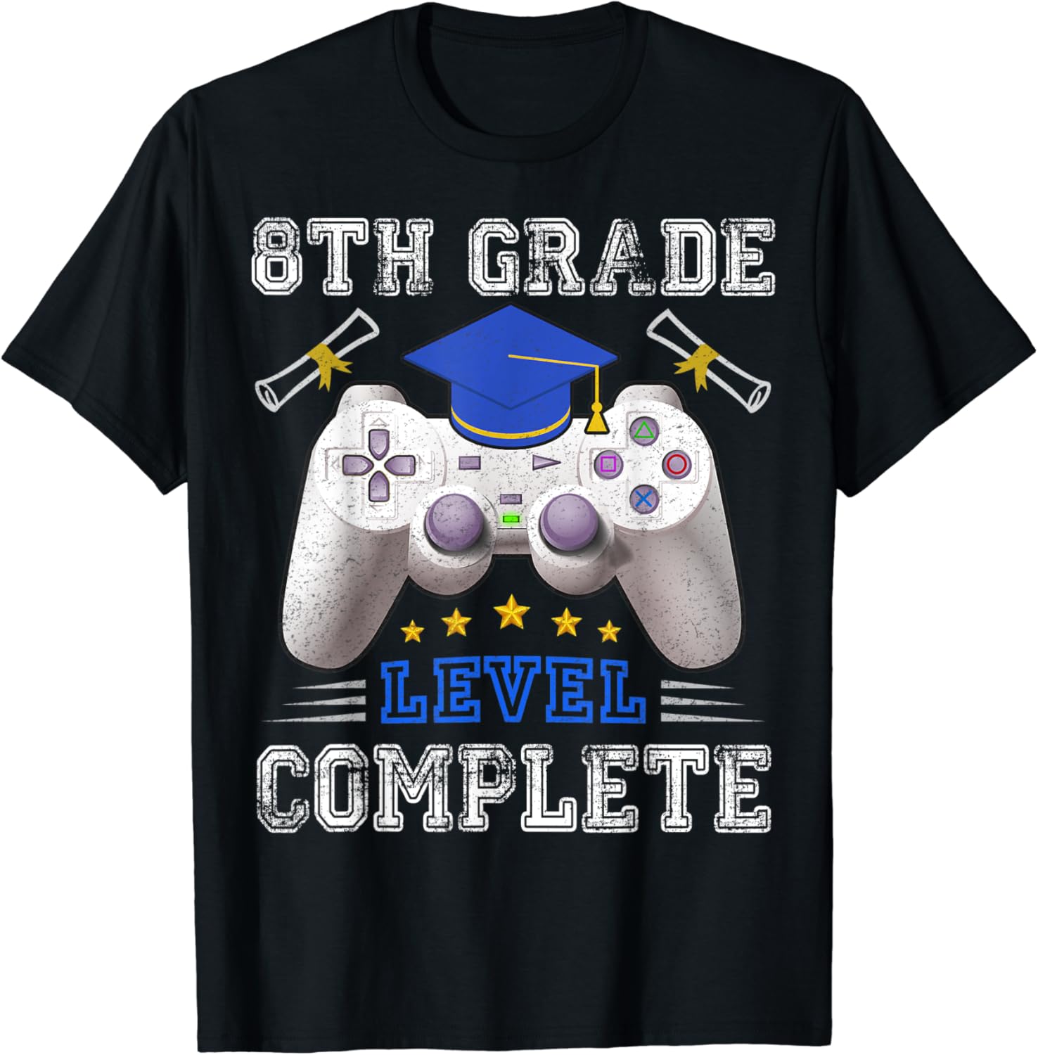 8th Grade Level Complete Gamer Class Of 2021 Graduation T-Shirt ...