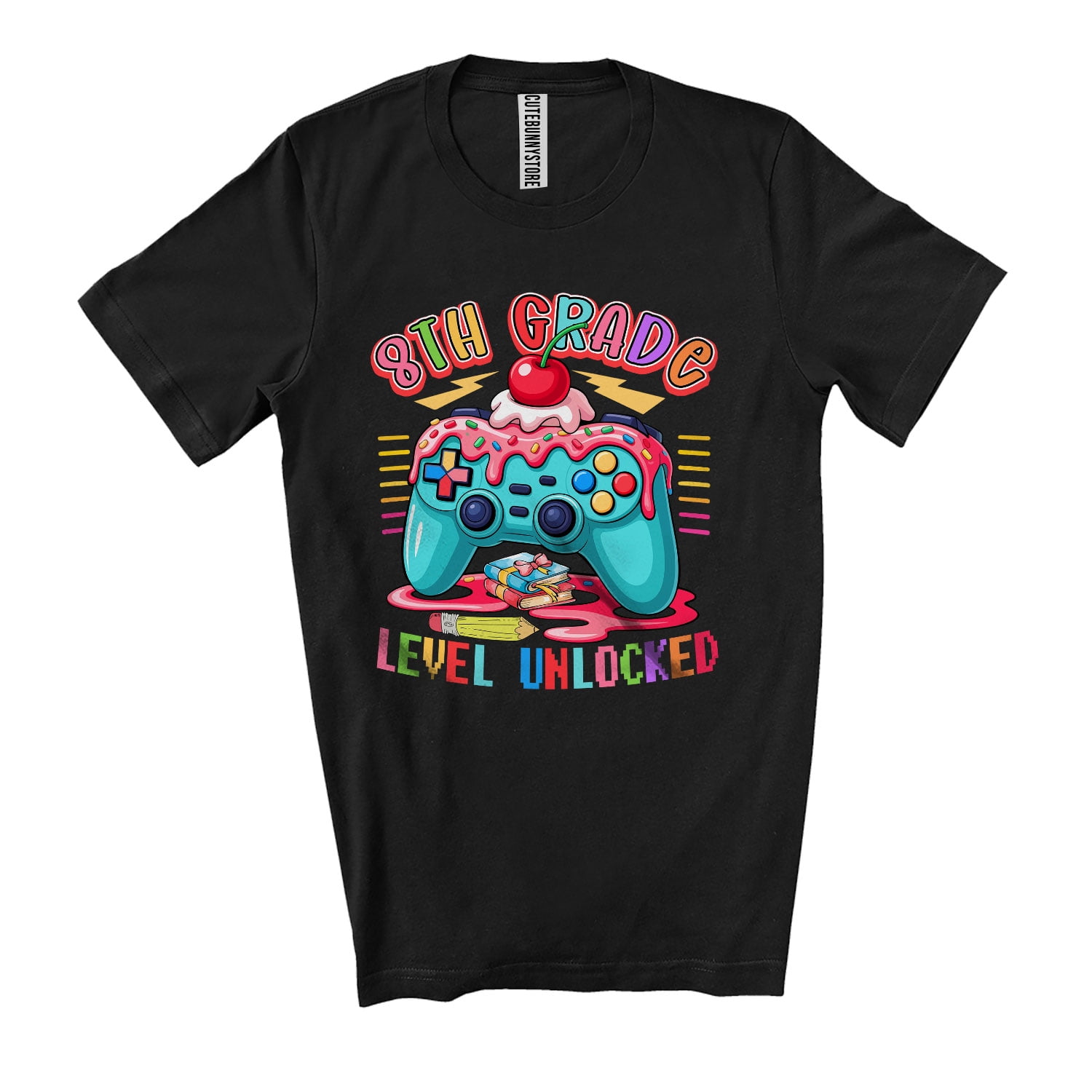8th Grade Unlocked Level; Amusing Back To School First Day Game Controller; Gamer Students ...