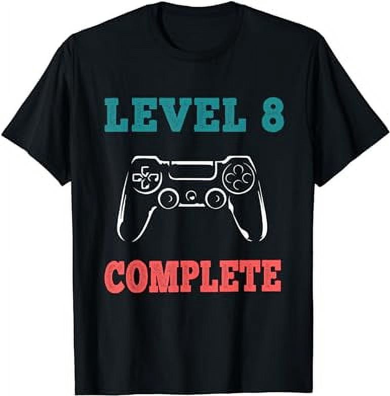8th Wedding Anniversary For Men Gamer Level 8 Complete T-Shirt ...