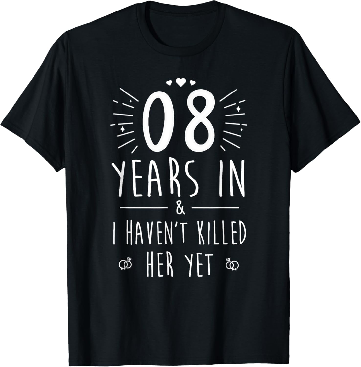 8th Wedding Anniversary for Him & Husband 8 Years Marriage T-Shirt ...