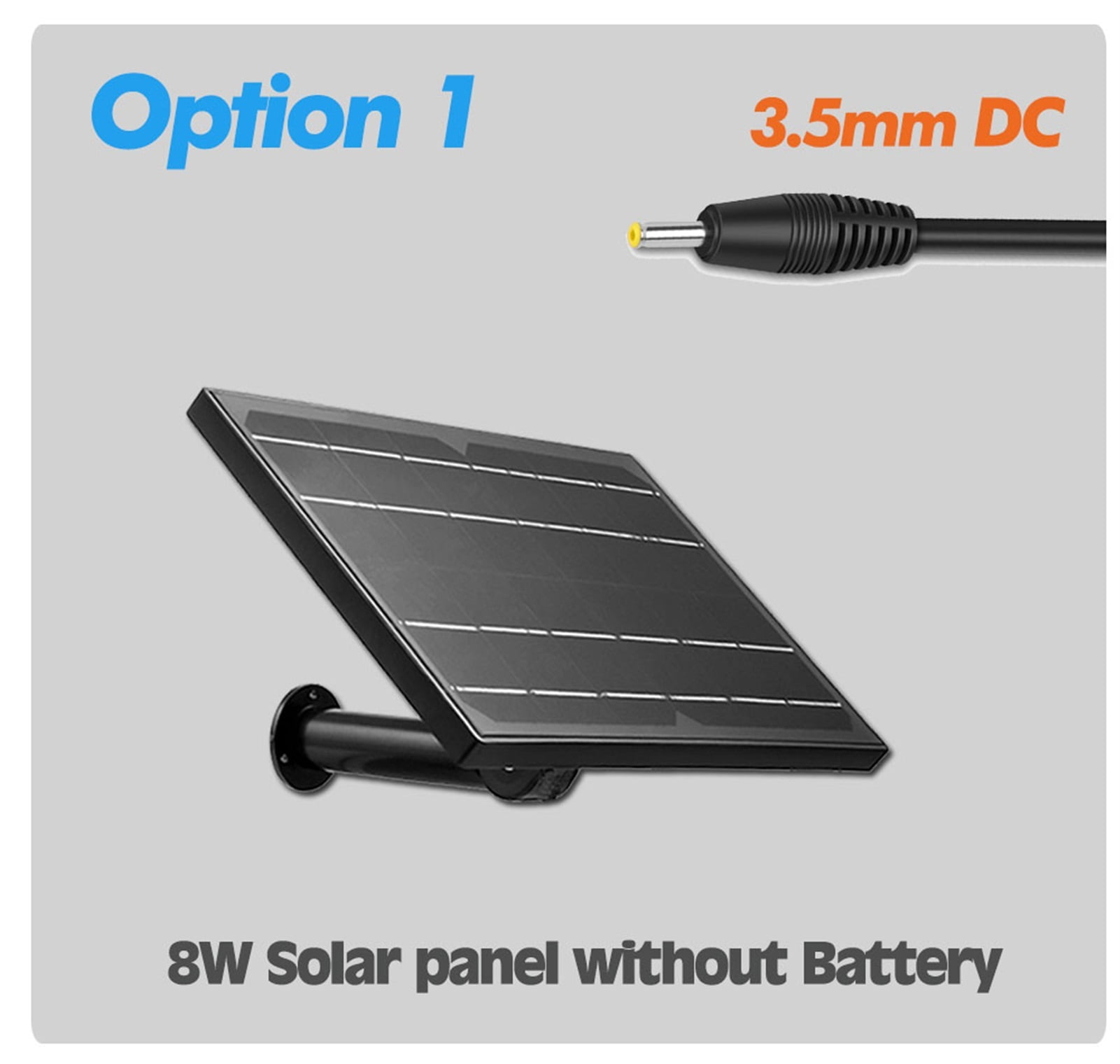 8w Black Mini Solar Panel Powered 18650 Battery Outdoor Waterproof ...