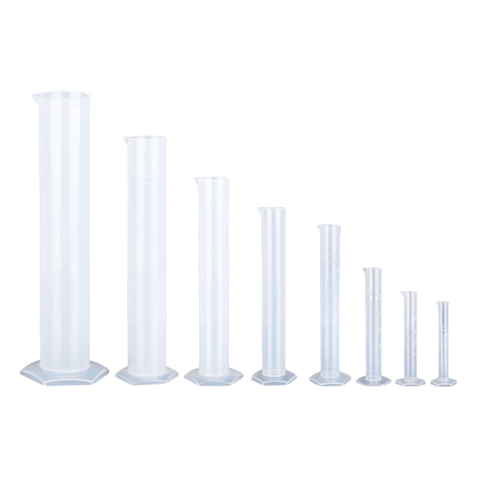 8x 10-2000ml Graduated Cylinder 2-Sided Marking Lab Cylinders Measuring ...