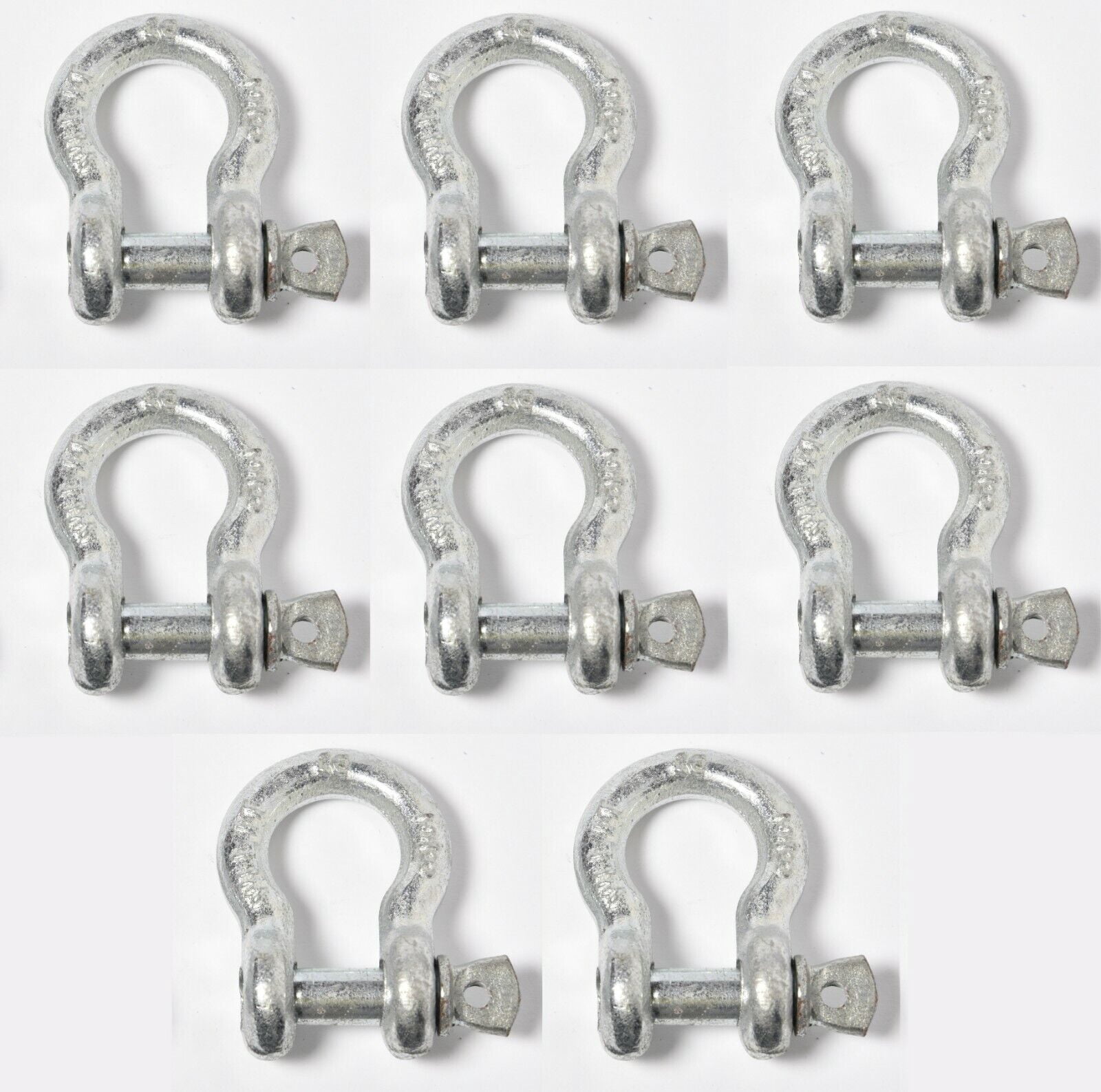 8x 3/8" Bow Shackle D-Ring w Clevis Screw Pin Anchor WLL 1 TON 2200 lbs ...