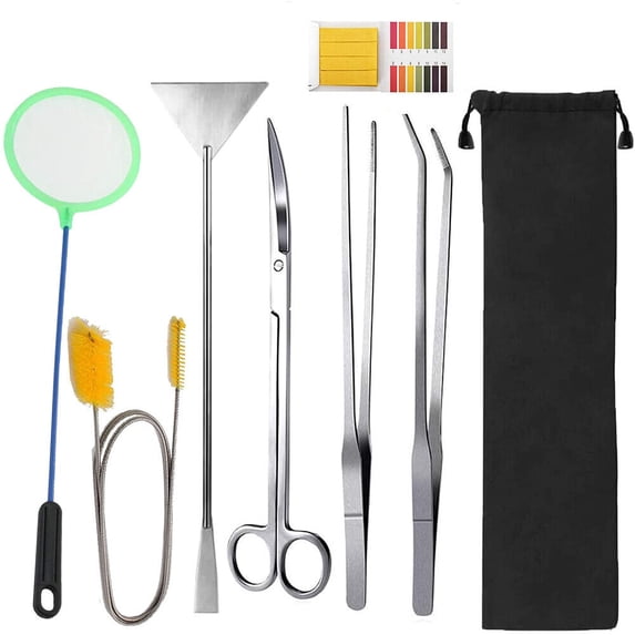 8x Aquarium Aquascaping Tools Kits, Stainless Steel Aquarium Plant ...