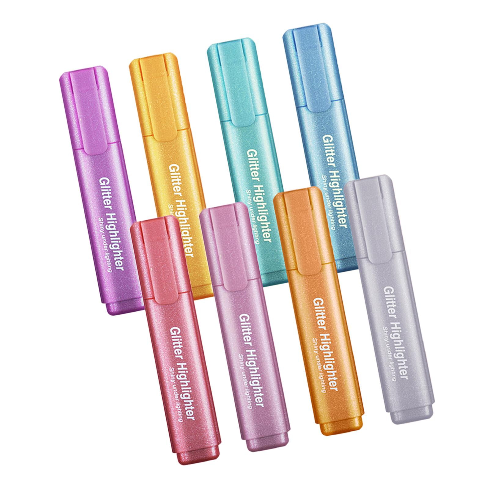 8x Assorted Colour Highlighter Marker Pens Fluorescent Tip Pastel ...