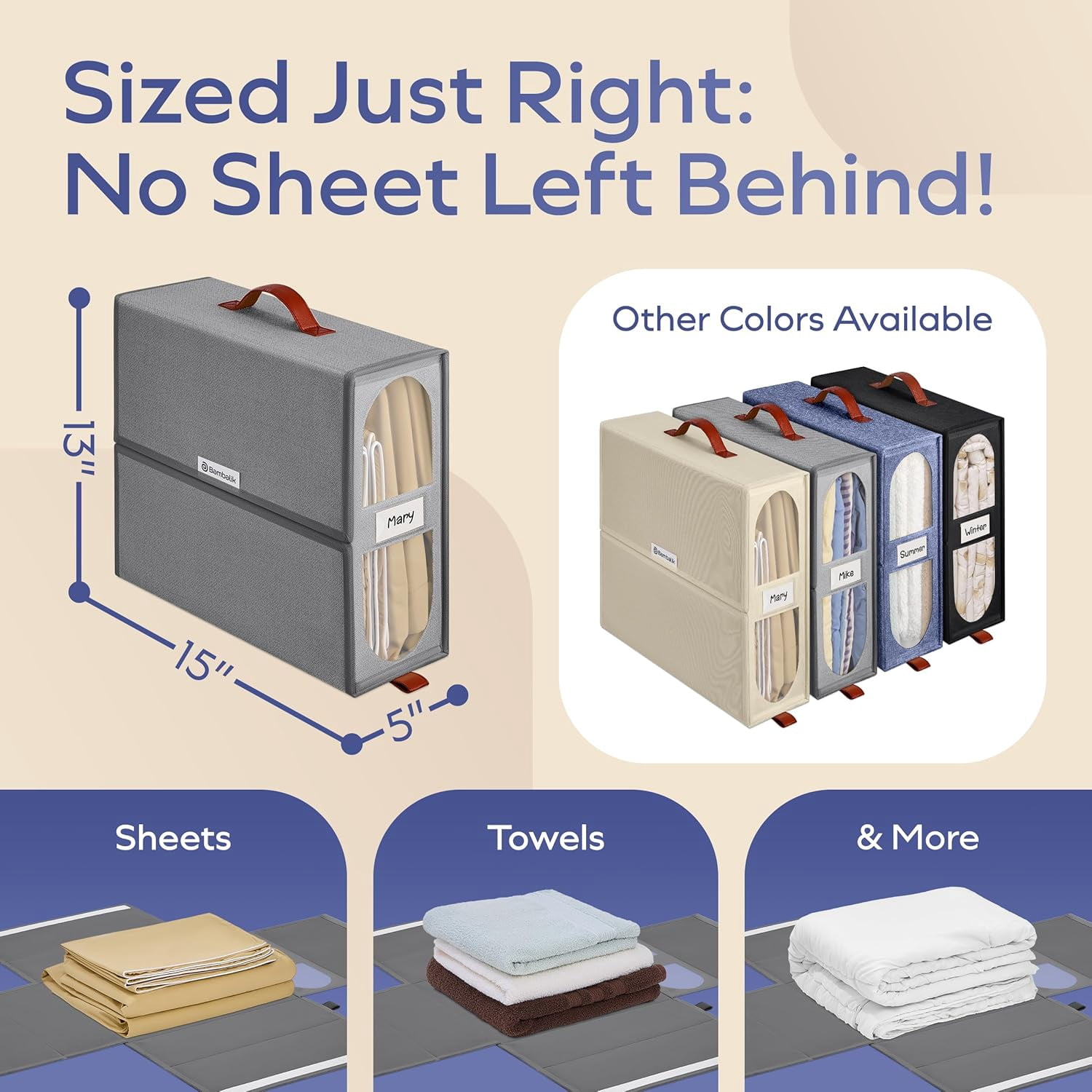 8x Bed Sheet Organizer Storage Boxes with Big See-Through Windows ...