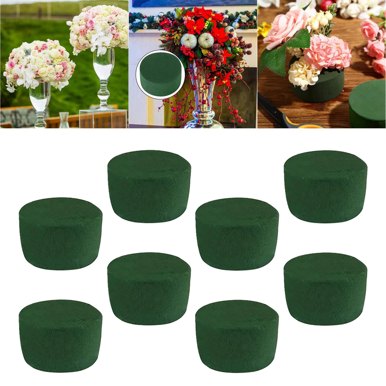 8x Flower Arrangement, Green Round Dried Floral Foam Base for Floral ...