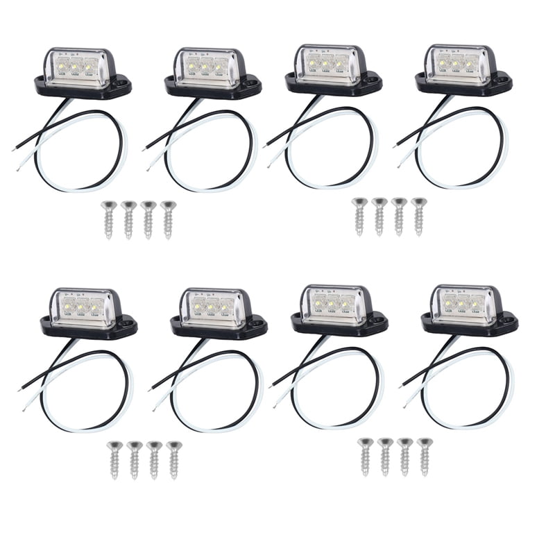 8x Number Plate Lights Led License Plate Light Rear Lamps Universal 12v ...