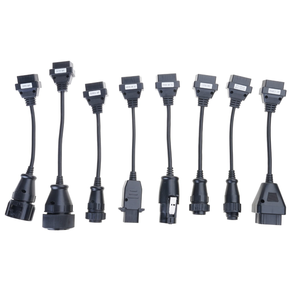 8x OBD2 Adapter Cables Diagnostic Connector For Truck Engine Control ...