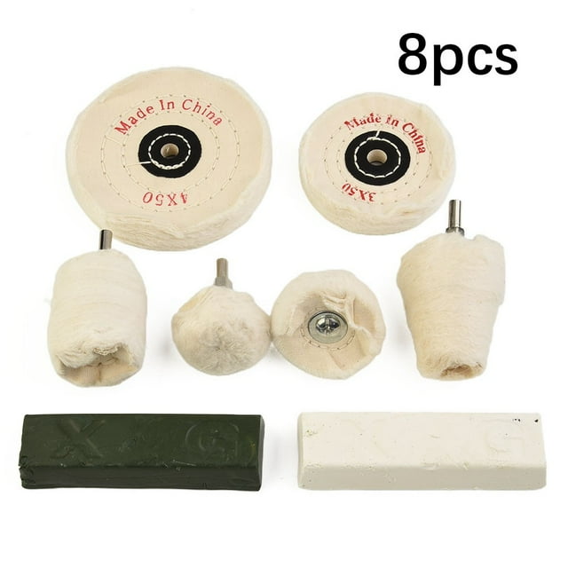 8x Polishing Kit Dome Goblet Cylinder Mop Buffing Wheel Compound Metal ...
