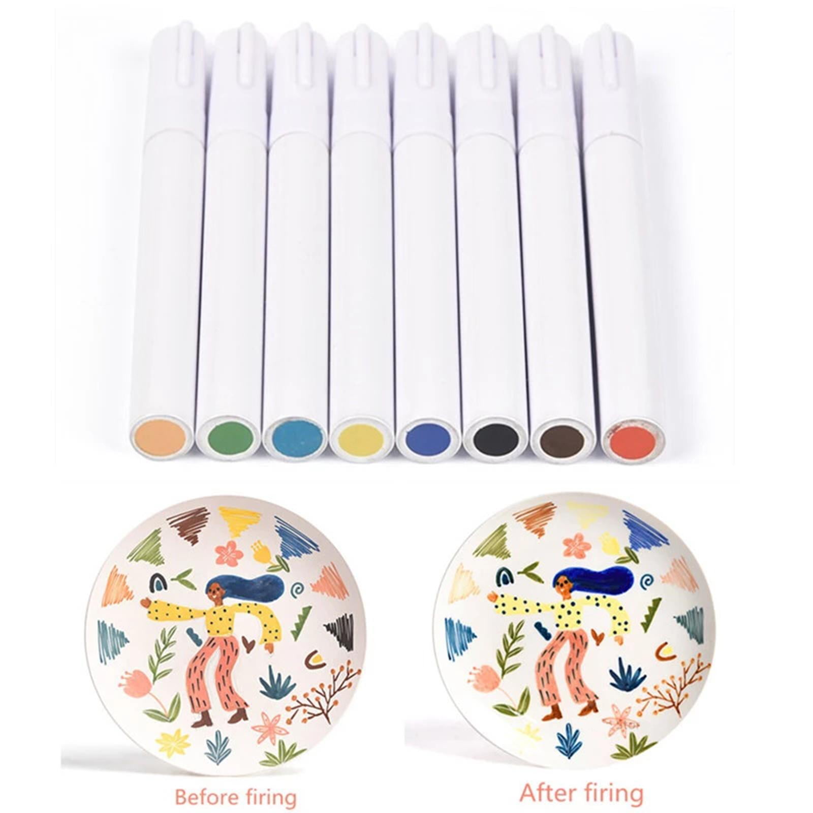 8x Pottery Art Underglaze Marker Pen Set Permanent Porcelain Paint ...