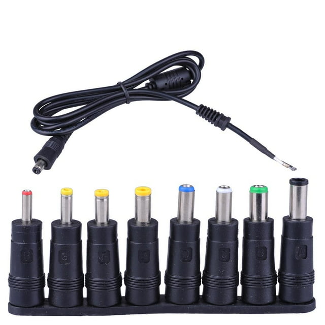 8x Power Plug Socket Connector Adapter Conversion w/ Universal Laptop ...