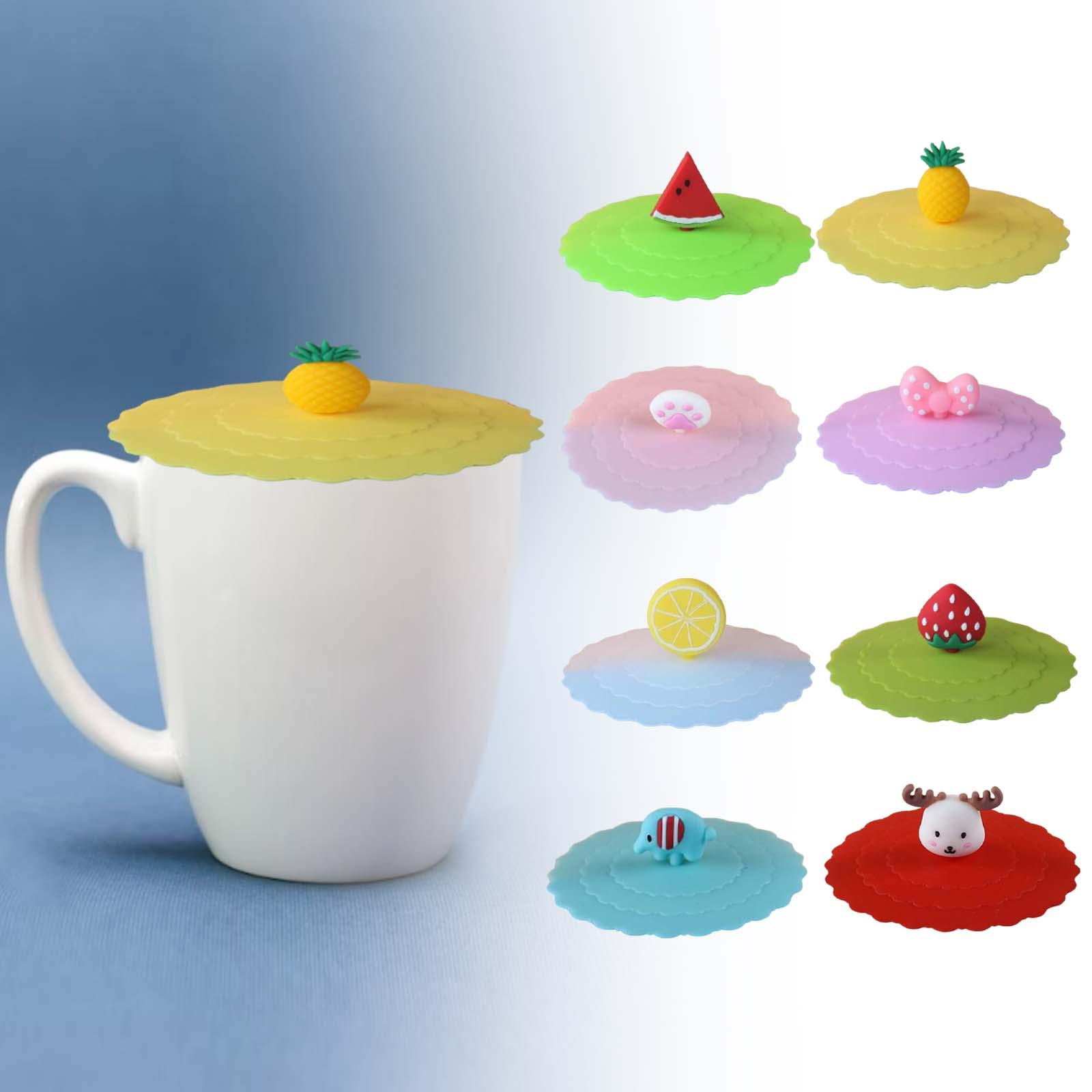 8x Reusable Silicone Cup Lids Coffee Mug Cover Drinking Any Cups ...