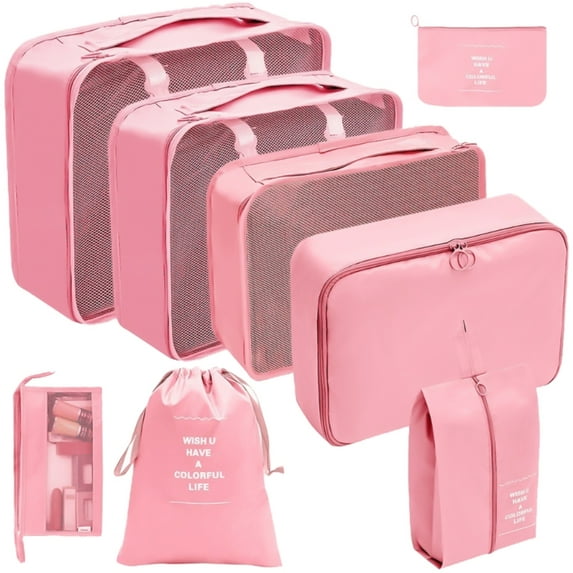 8x/Set Travel Organiser Packing Cubes Waterproof Suitcase Organiser for ...