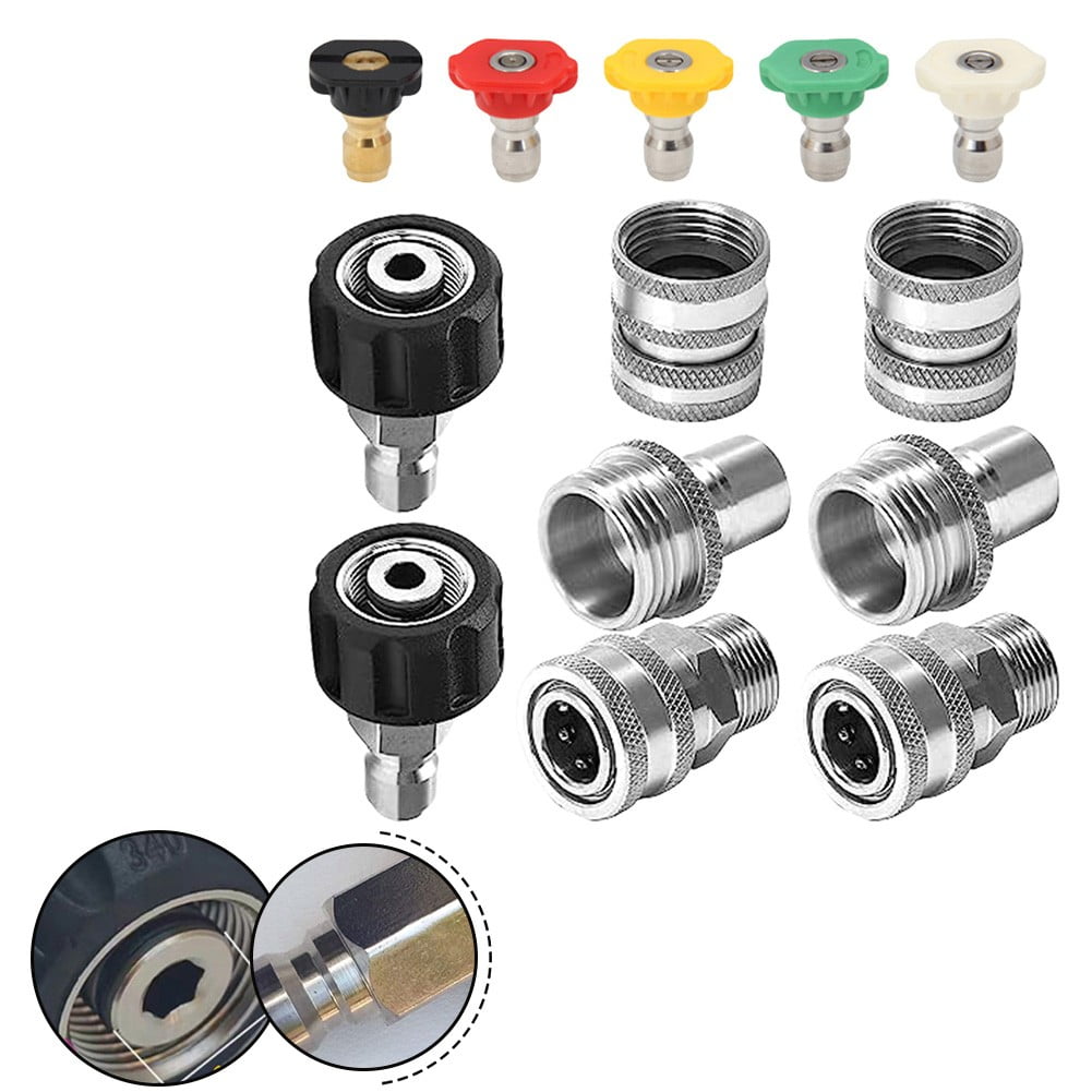 8x Stainless Steel High Pressure Washer Quick Connect Adapter Kit With ...
