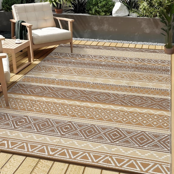 8x1 Outdoor Rug Waterproof Plastic Straw Rugs Reversible Outdoor Patio ...