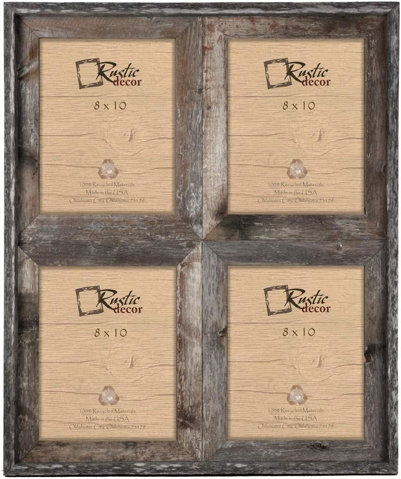 8x10 - 2.5" Wide Reclaimed Rustic Barnwood Collage Photo Frame - Holds ...