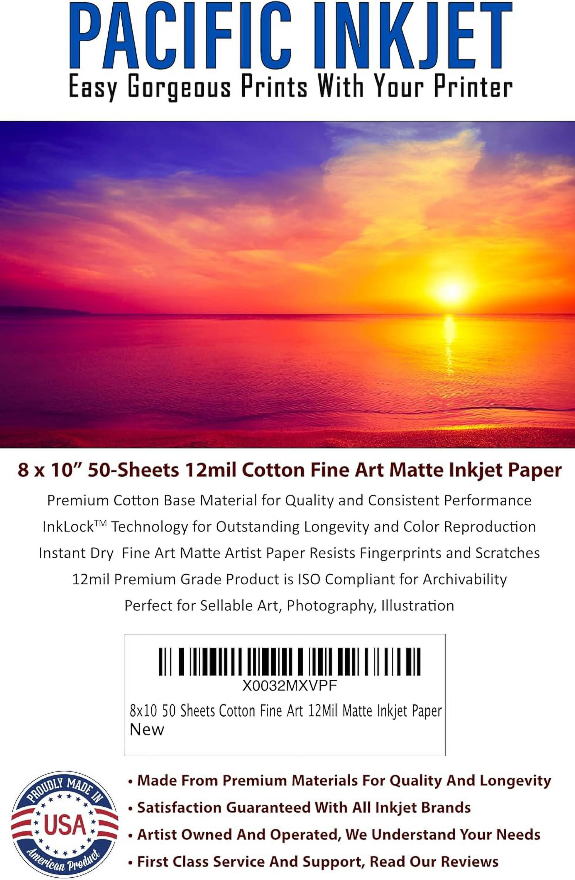 8x10 50 Sheets 100% Cotton Fine Art 12mil – Professional Archival ...