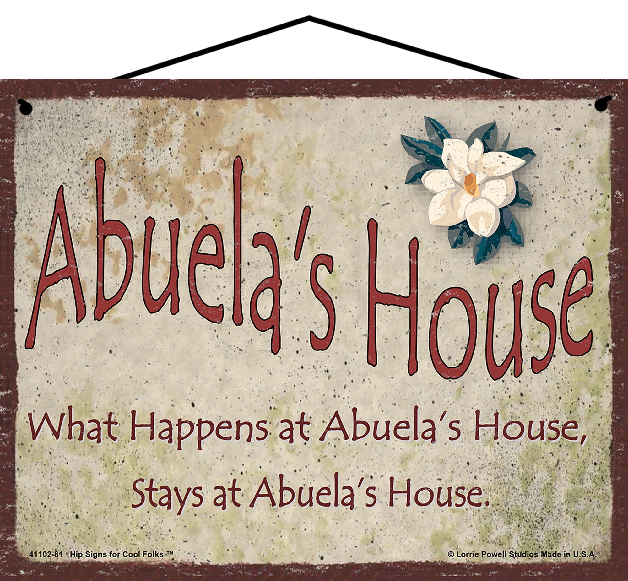 8x10 Abuela's House Sign with Magnolia Flower Spanish Word for ...