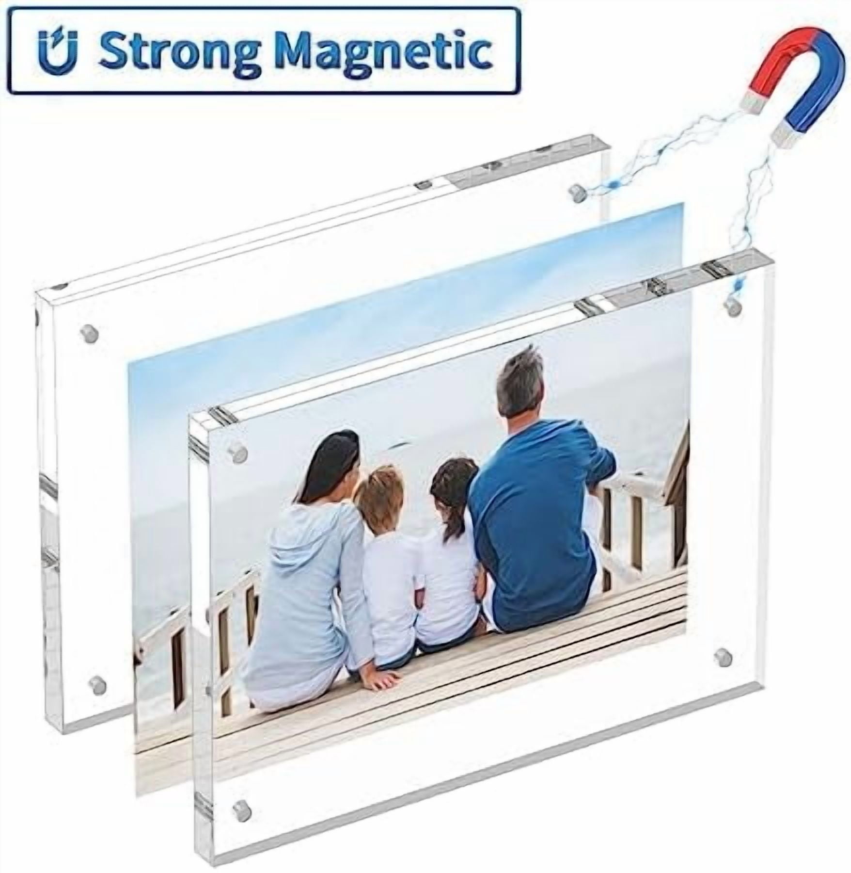8x10 Acrylic Picture Frames 3 Pack, 20% Thicker Block, Clear Picture ...