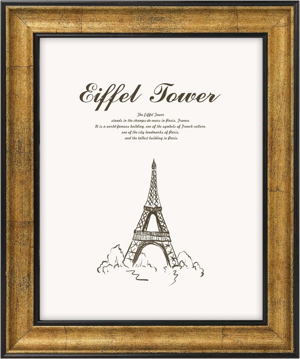 , 8x10 Antique Gold with Black Trim Color Frame - Easel Stand, Sawtooth ...