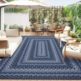 8x10 Area Rug Living Room Washable Non Slip Low Pile Modern Bordered ...