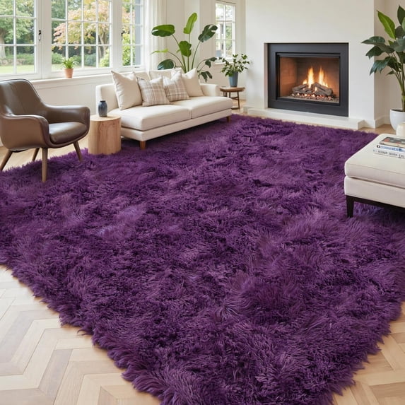 8x10 Area Rug for Living Room Bedroom, Soft Plush Shaggy Carpet, Large ...