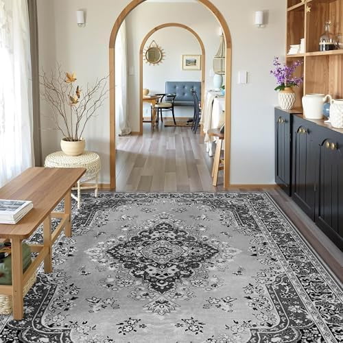8x10 Area Rug for Living Room, Modern Washable Rug Non Slip Low Pile ...