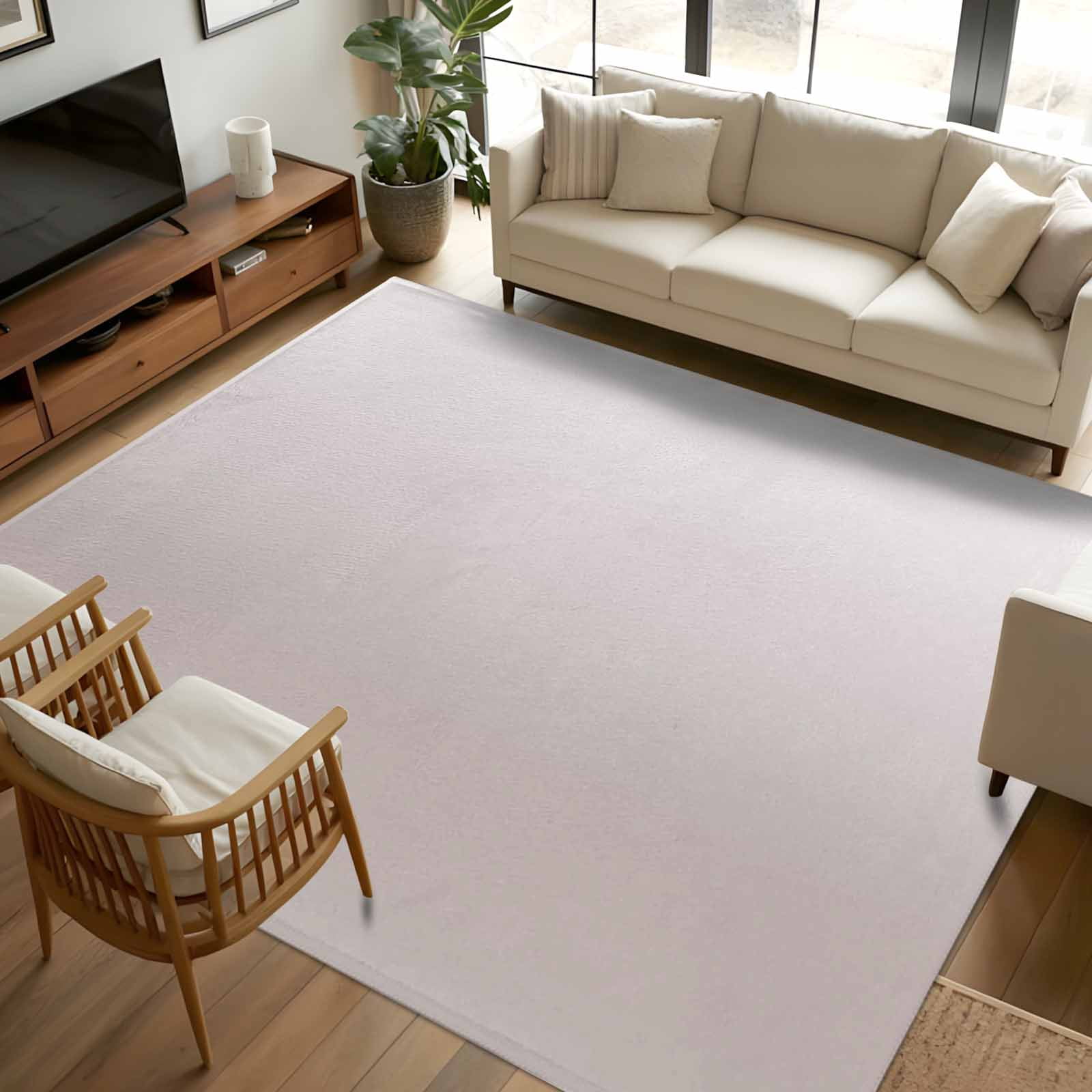 8x10 Area Rugs, Beige Ombre Non-Skid Rubber Backing Large Rectangle ...