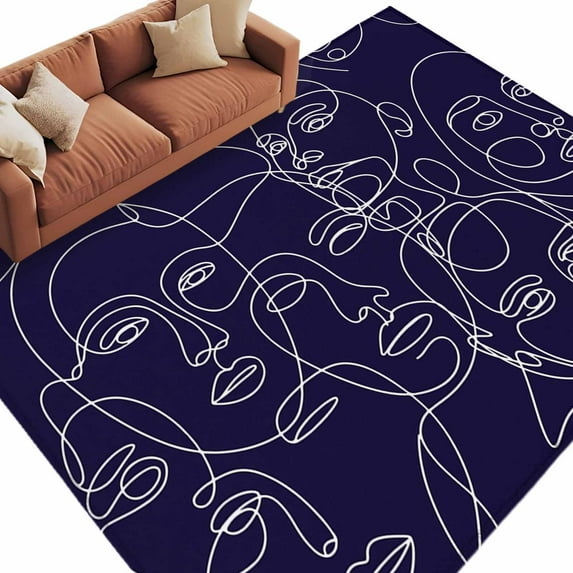 8x10 Area Rugs for Living Room, Abstract Style Non Slip Area Rugs for ...