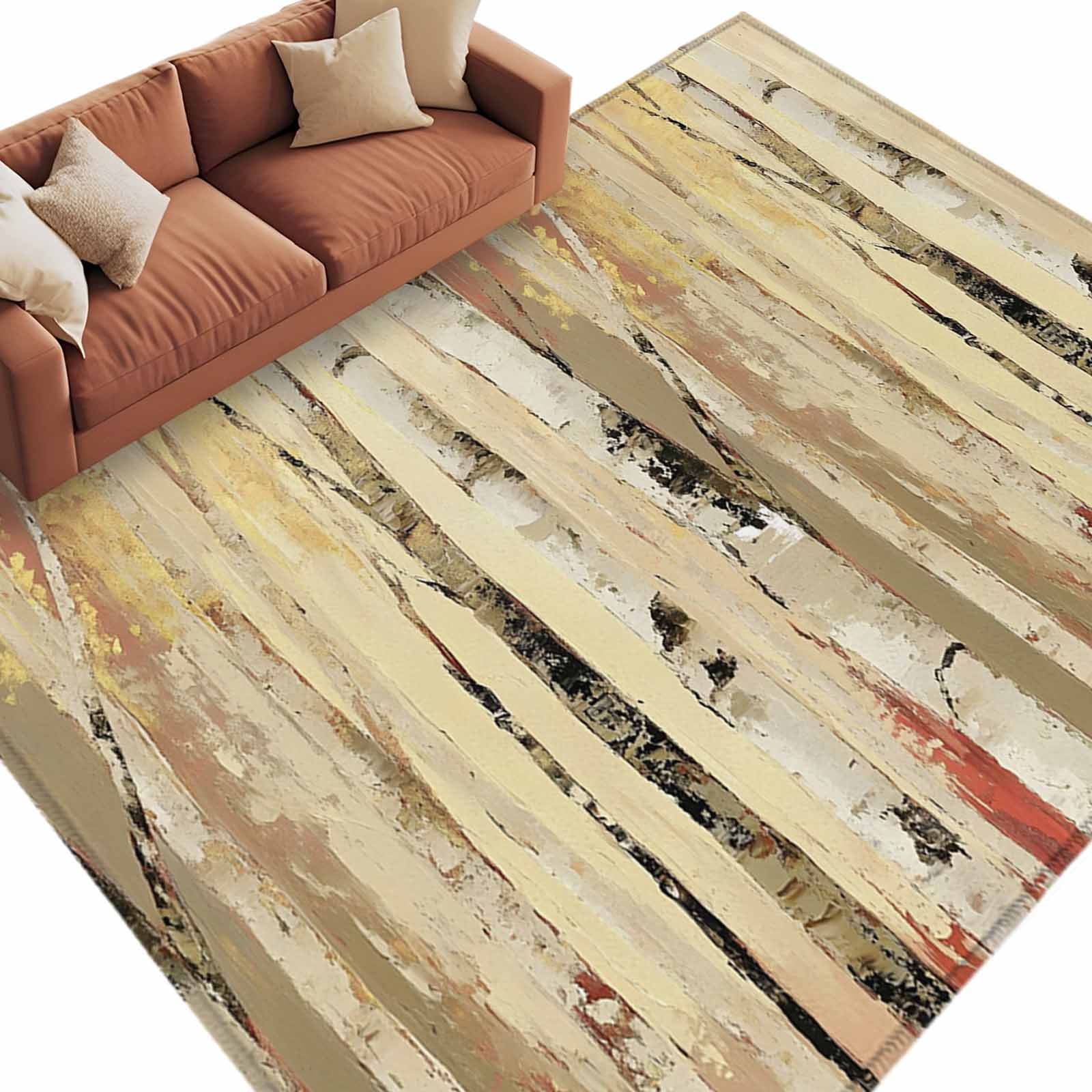 8x10 Area Rugs for Living Room, Autumn Branch Trees Non Slip Area Rugs ...