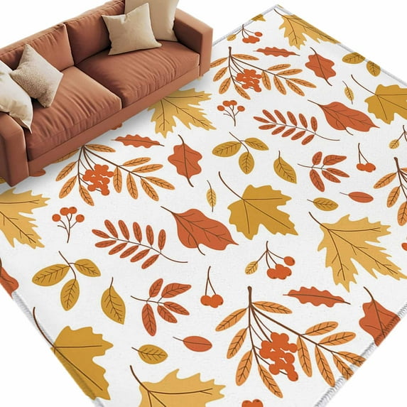 8x10 Area Rugs for Living Room, Autumn Maple Leaves Non Slip Area Rugs ...