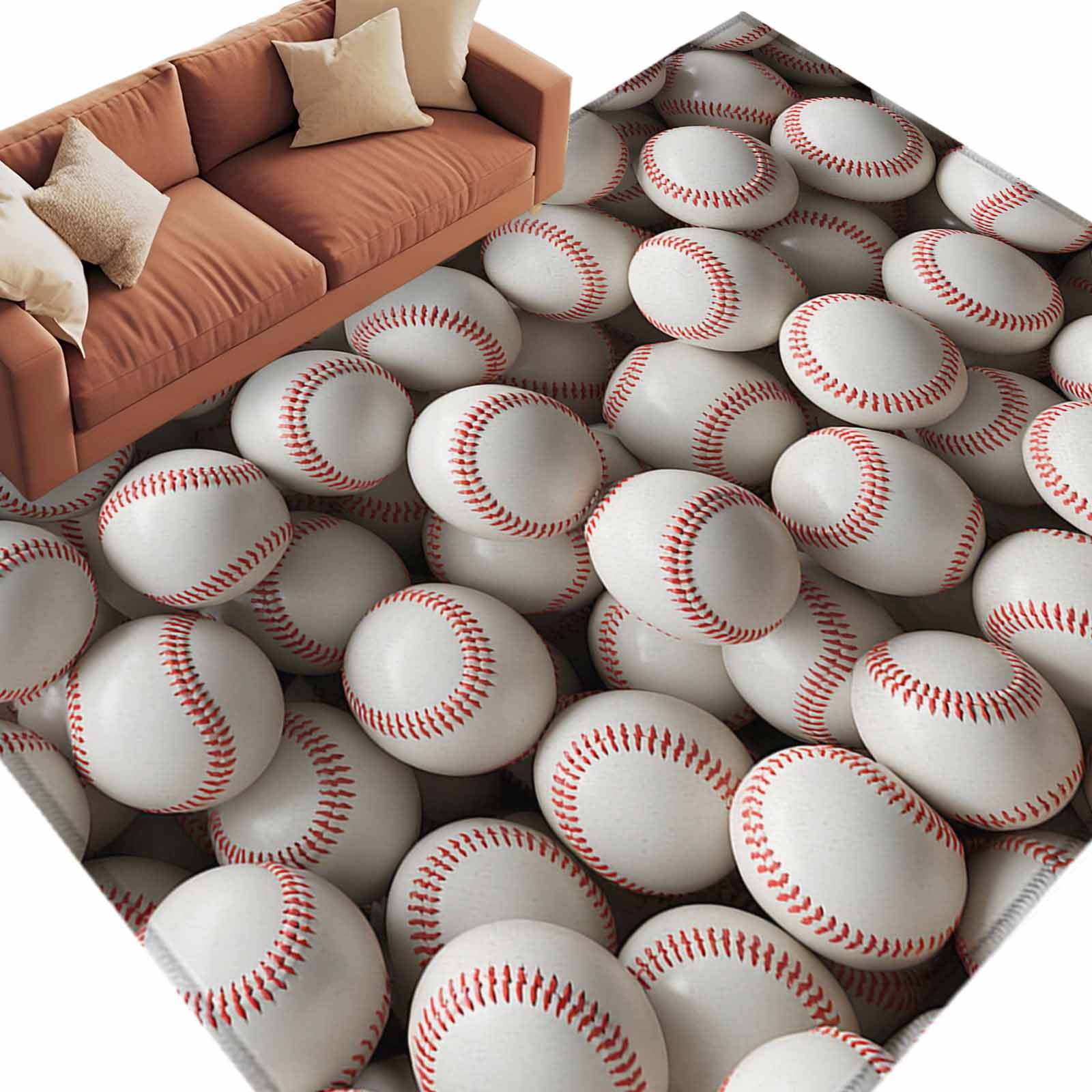 8x10 Area Rugs for Living Room, Baseball Non Slip Area Rugs for Kitchen ...