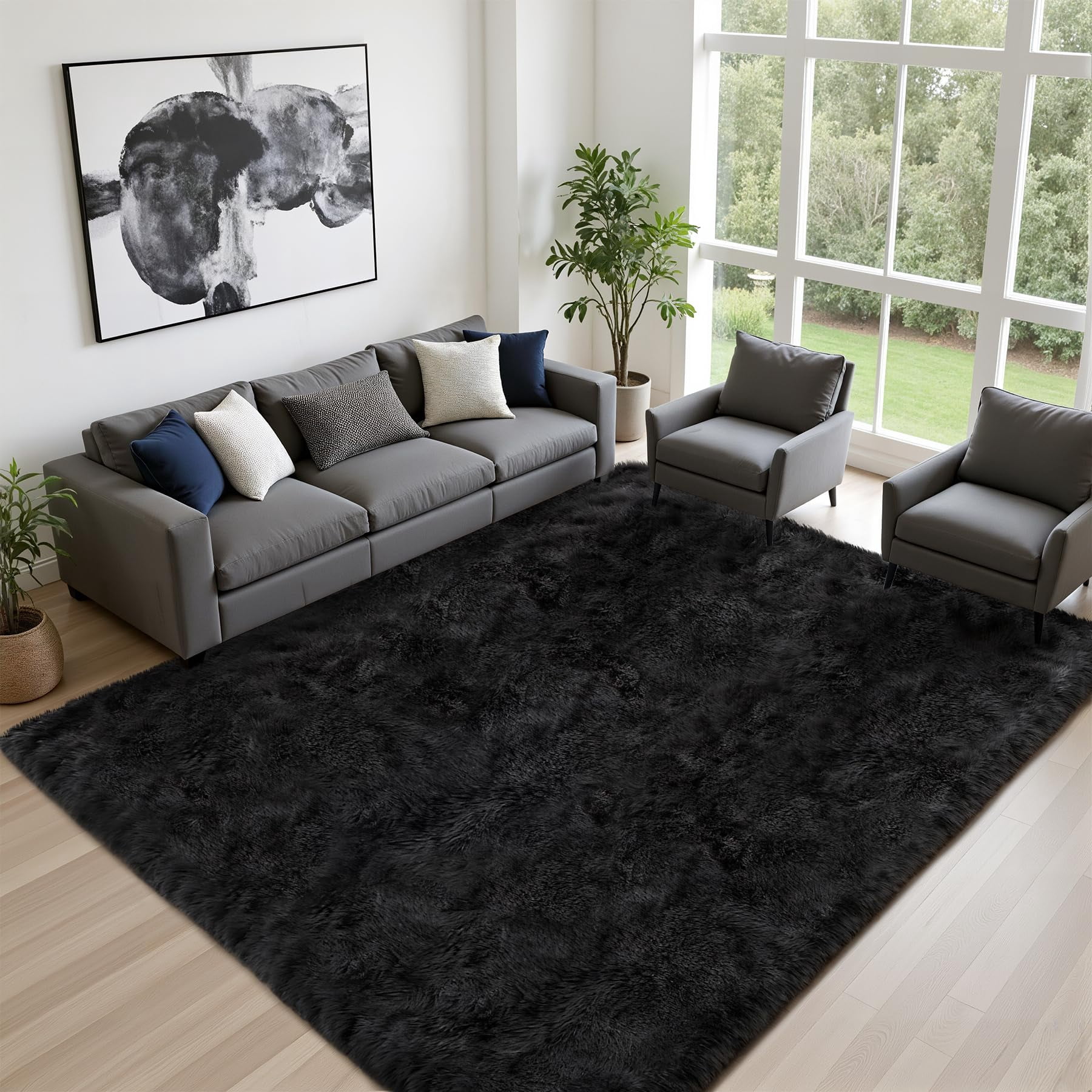 8x10 Area Rugs For Living Room Bedroom: Ultra Soft Fluffy Shag Rug ...