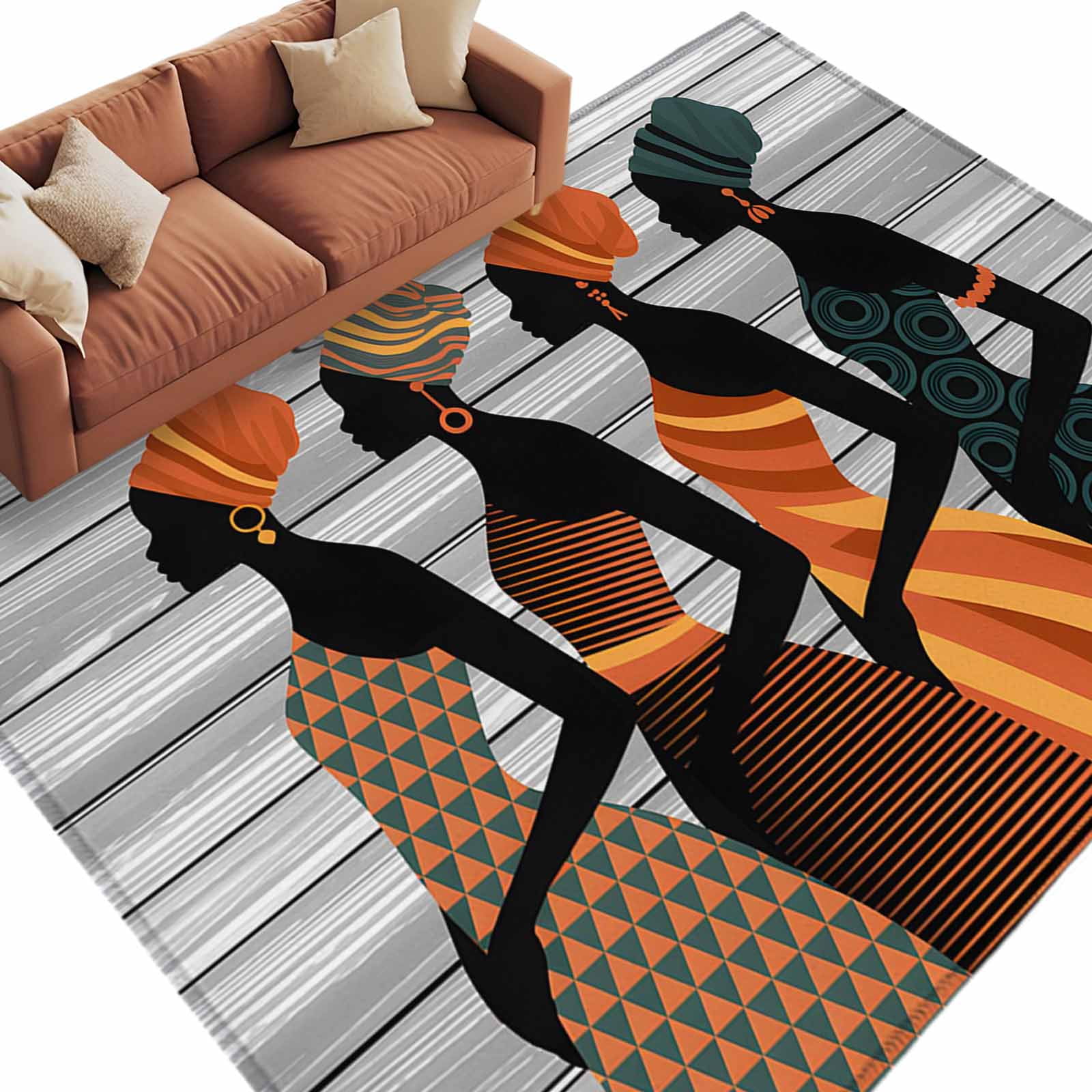 8x10 Area Rugs for Living Room, Black Female Non Slip Area Rugs for ...