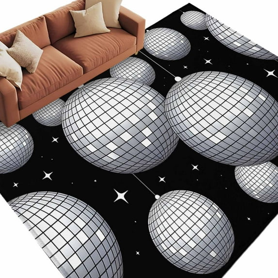 8x10 Area Rugs for Living Room, Black Grey Ball Non Slip Area Rugs for ...
