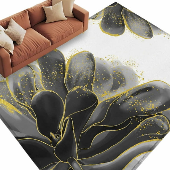 8x10 Area Rugs for Living Room, Black Grey Non Slip Area Rugs for ...