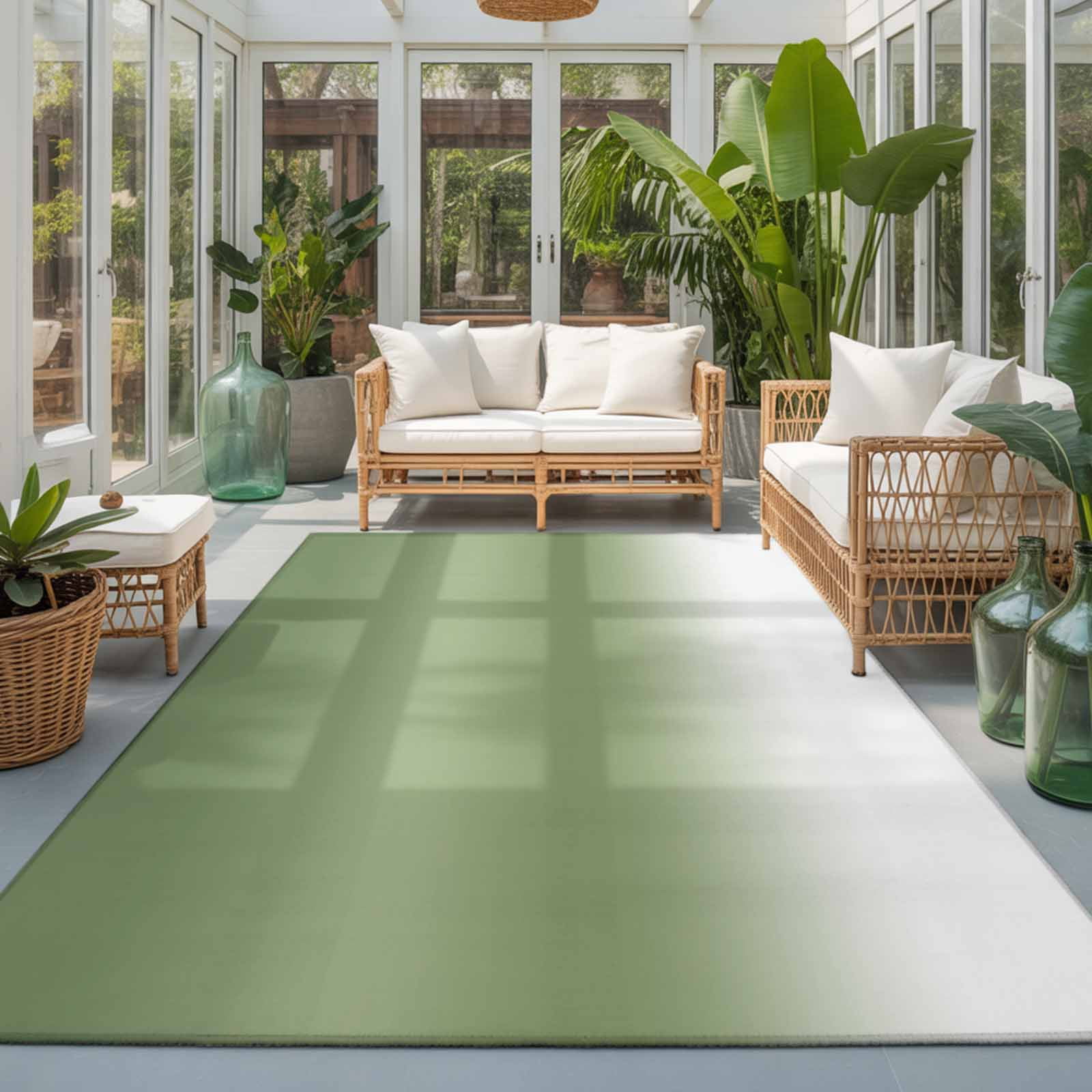 8x10 Area Rugs for Living Room, Dark Sage Green Non Slip Area Rugs for ...